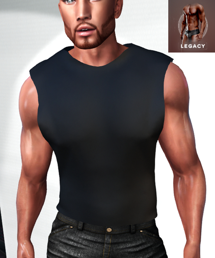 Second Life Marketplace - Brutal Mark Sleeveless Black Legacy Male