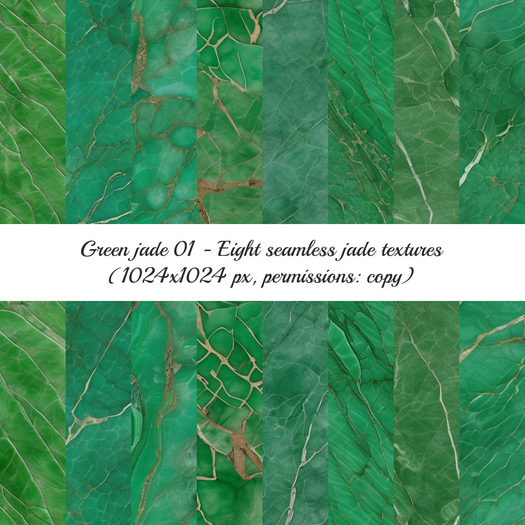 Second Life Marketplace - [Alpha Magic] Green jade textures pack 01