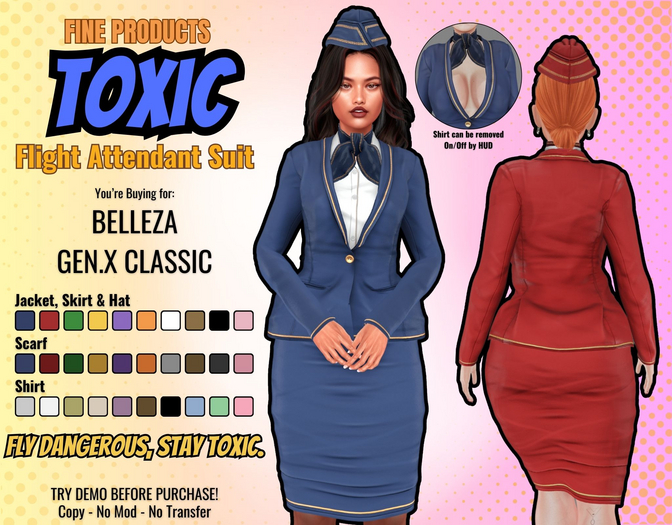Second Life Marketplace - FP - Toxic - Flight Attendant - GEN.X CLASSIC
