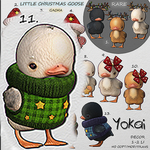 Second Life Marketplace - 11.YOKAI - Little Christmas Goose - Cozy ...