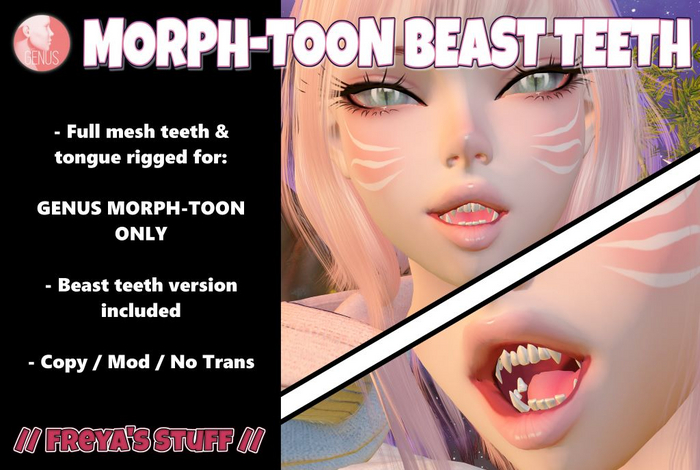 Second Life Marketplace - // FREYA'S STUFF // MorphToon BEAST TEETH ...