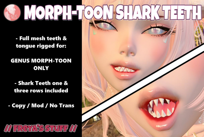 Second Life Marketplace - // FREYA'S STUFF // MorphToon SHARK TEETH ...