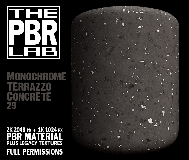 Second Life Marketplace - The PBR Lab - Monochrome Terrazzo Concrete 29