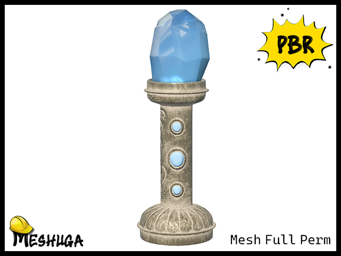 Second Life Marketplace - Meshuga PBR Fantasy Crystal on Pedestal FULL ...