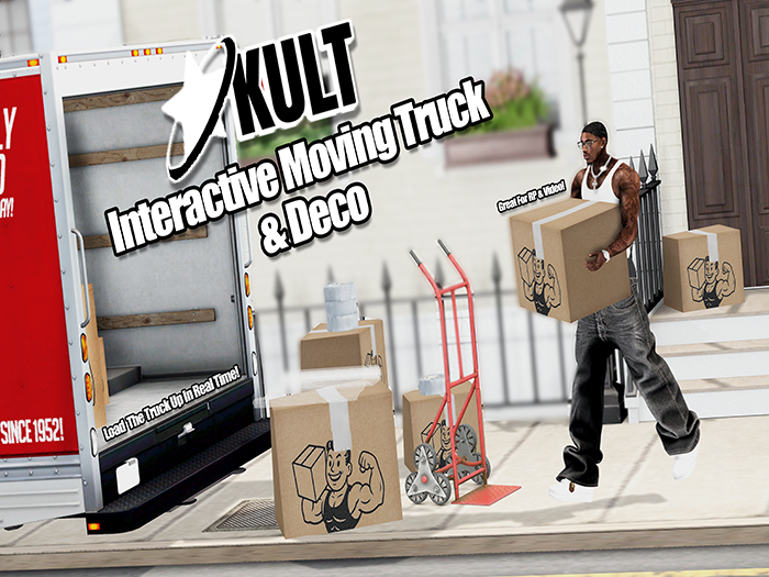 Second Life Marketplace - [KLT] Interactive Moving Truck & Deco