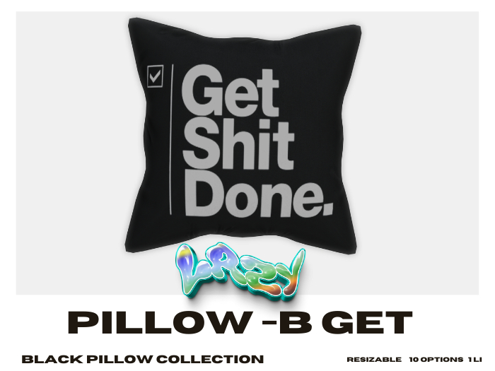 Second Life Marketplace Lazy Pillow Black Get