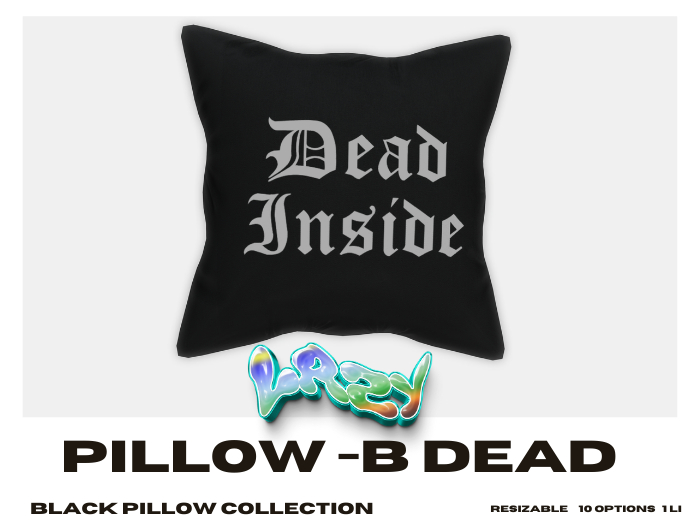Second Life Marketplace Lazy Pillow Black Dead