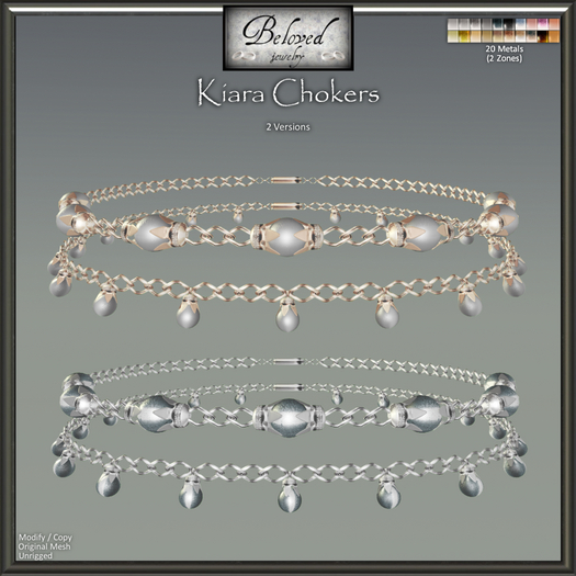 Second Life Marketplace - Beloved Jewelry : Kiara Chokers Set (Texture ...