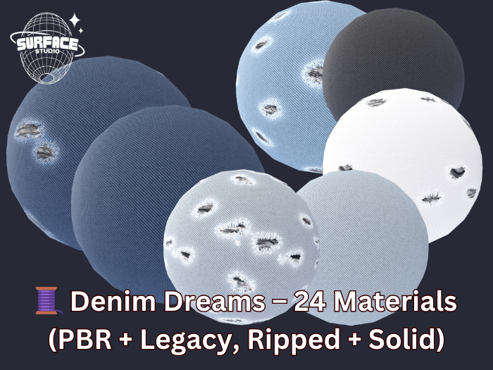 Second Life Marketplace - PBR & Legacy Denim Solid & Ripped