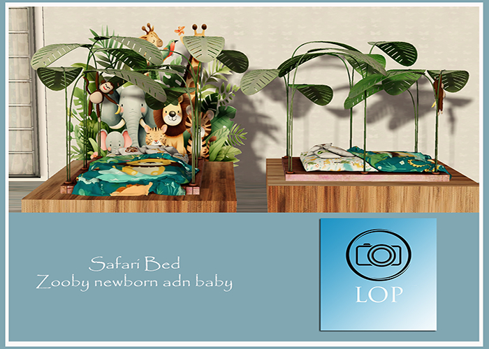Second Life Marketplace - LOP Jungle newborn & baby zooby bed (add)