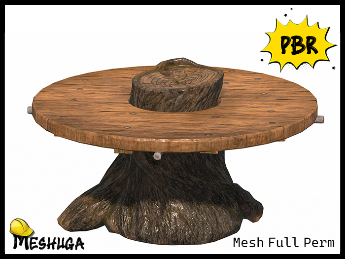 Second Life Marketplace - Meshuga PBR Fantasy Forest Furniture - Table ...