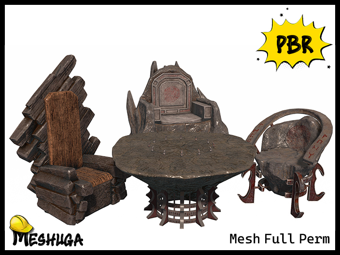 Second Life Marketplace - Meshuga PBR Secret Dungeon Furniture Set FULL ...