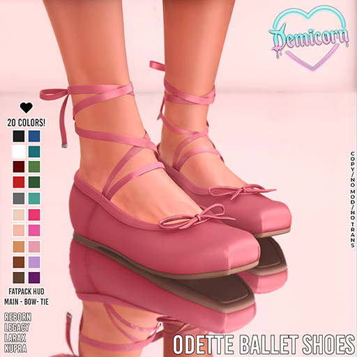 Second Life Marketplace - DEMICORN - ODETTE BALLET SHOES - COLORS FATPACK