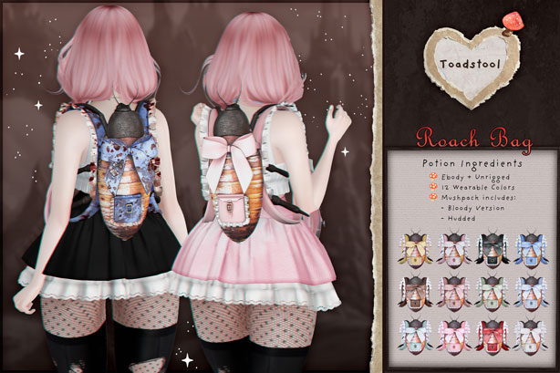 Second Life Marketplace - Toadstool . Roach Bag . Black