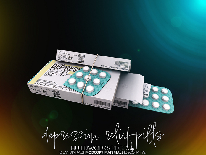 Second Life Marketplace - buildworksdecor ~ Depression Relief Pills / Boxed