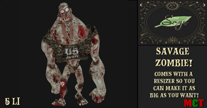 Second Life Marketplace - :::SAGE::: The Savage Zombie