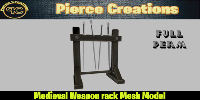 Second Life Marketplace - [Pierce Creations] Medieval Weapon Rack (boxed)