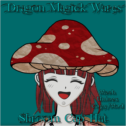 Second Life Marketplace - Dragon Magick Wares Shroom Cap Hat - Cardy ...