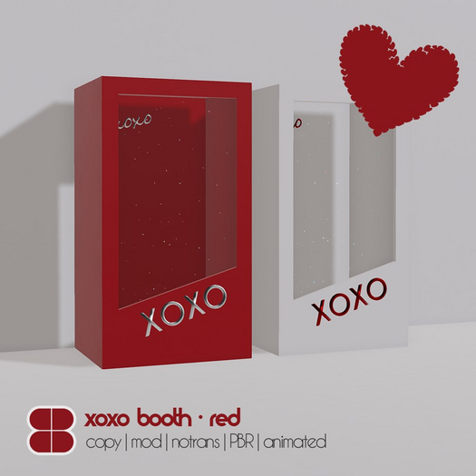 Second Life Marketplace - 8 XOXO Booth PBR - RED