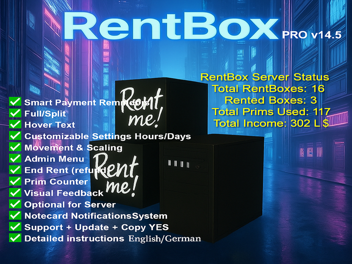 Second Life Marketplace - RentBox Server Pro (Finale) BOX Profi System ...