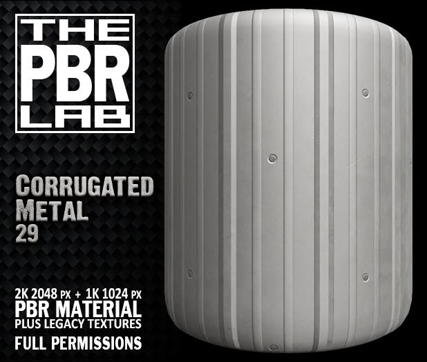 Second Life Marketplace - The PBR Lab - Corrugated Metal 29