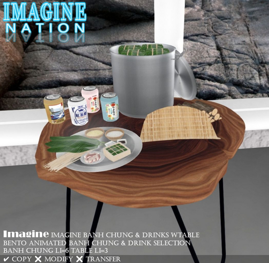 Second Life Marketplace - Imagine Banh Chung & Drinks wTable
