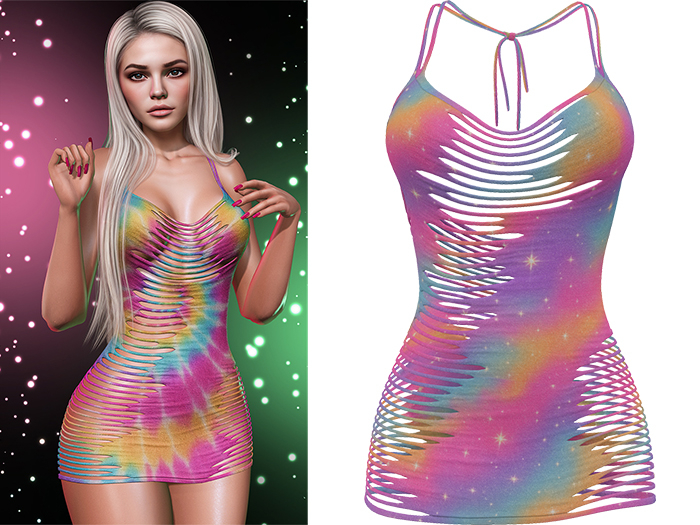 Second Life Marketplace - Narissa Ripped Dress [Vivid Galaxy] - Maitreya Lara + LaraX • Petite ...