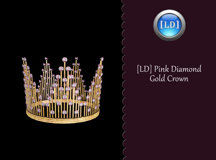Second Life Marketplace - [LD] Pink Diamond Gold Crown