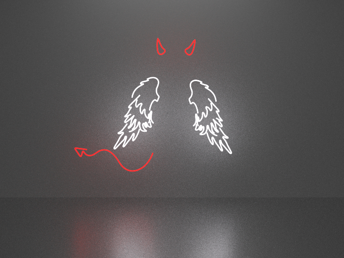 Second Life Marketplace - Angel and devil neon sign Full Permission
