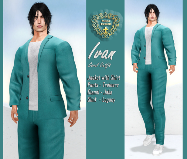 Second Life Marketplace - Nala Design - Ivan Male Outfit {Coral}