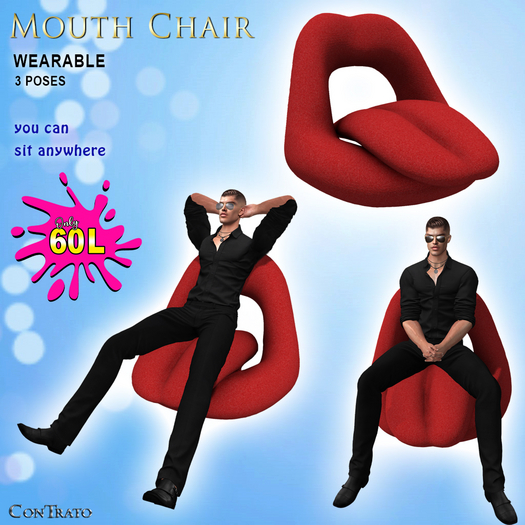 Second Life Marketplace - [ConTrato] Wearable Mouth Chair