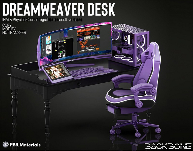 Second Life Marketplace - BackBone Dreamweaver Desk - PG