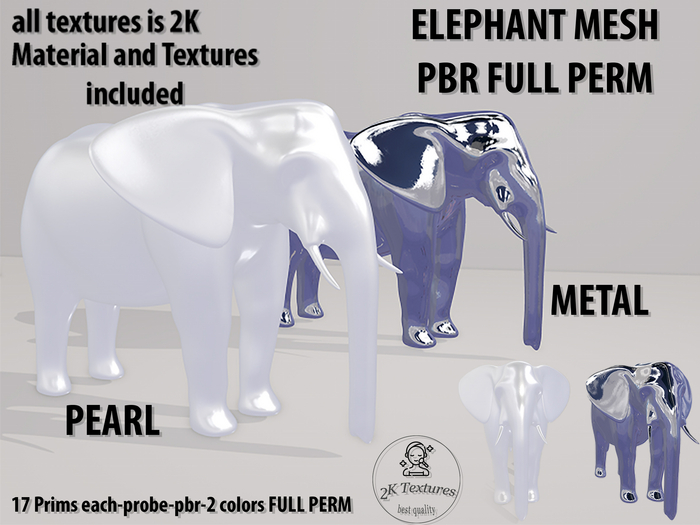 Second Life Marketplace - ELEPHANT MESH PBR FULL PERM BOX