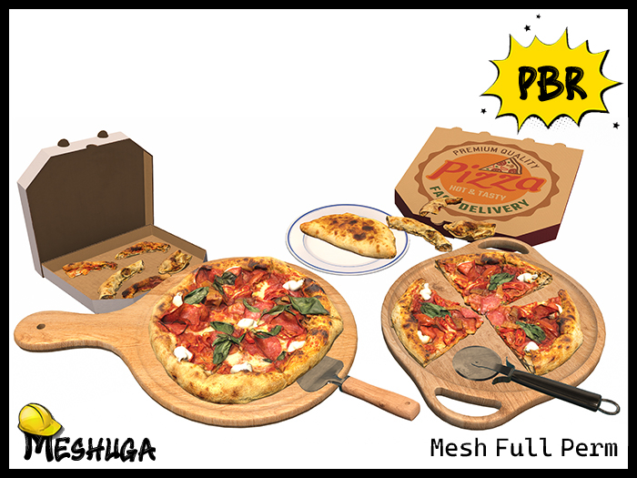 Second Life Marketplace - Meshuga PBR Pizza - Kimchi Pepperoni FULL ...