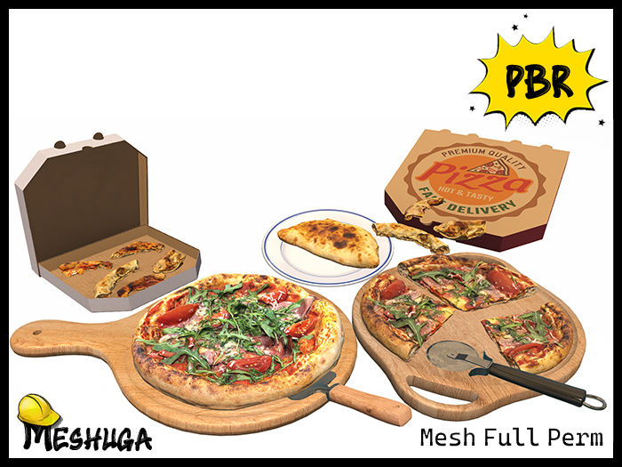 Second Life Marketplace - Meshuga PBR Pizza - Parma FULL PERM MESH