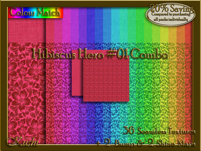 Second Life Marketplace - Hibiscus Hero #01 COMBO Texture Bundle