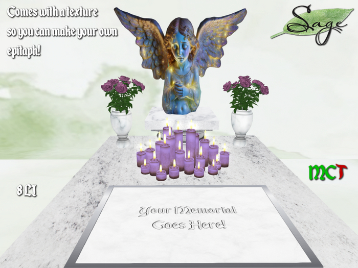 Second Life Marketplace - :::SAGE::: Illuminating Angel Memorial [UnPacker]