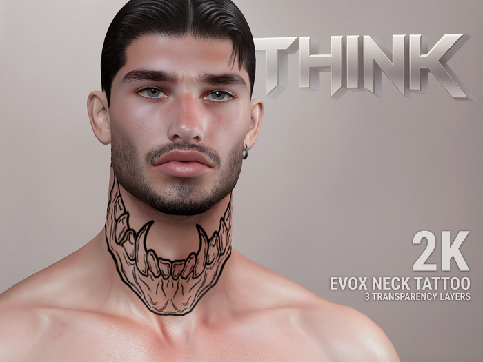 Second Life Marketplace - thINK // Skull Neck Tattoo EvoX