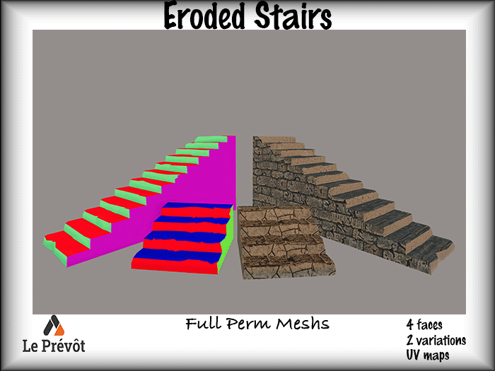 Second Life Marketplace - [LE PREVOT] - Eroded Stairs