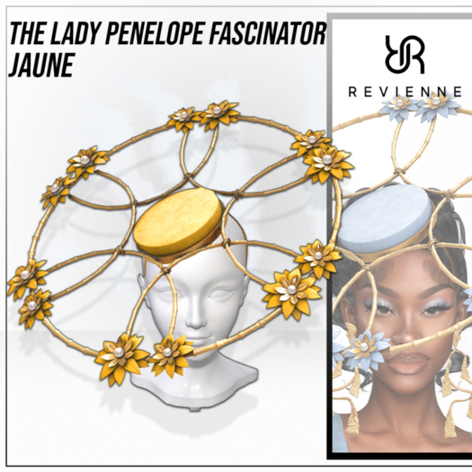 Second Life Marketplace - Revienne: The Lady Penelope Fascinator [JAUNE]