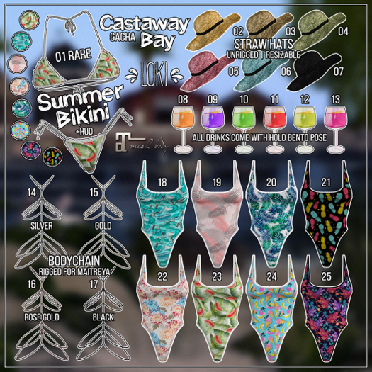 Second Life Marketplace - 15.Loki - Castaway Bay GACHA - Gold Bodychain ...