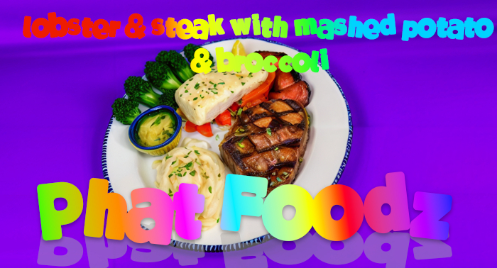Second Life Marketplace - PHAT FOODZ - Lobster & Steak With Mashed ...