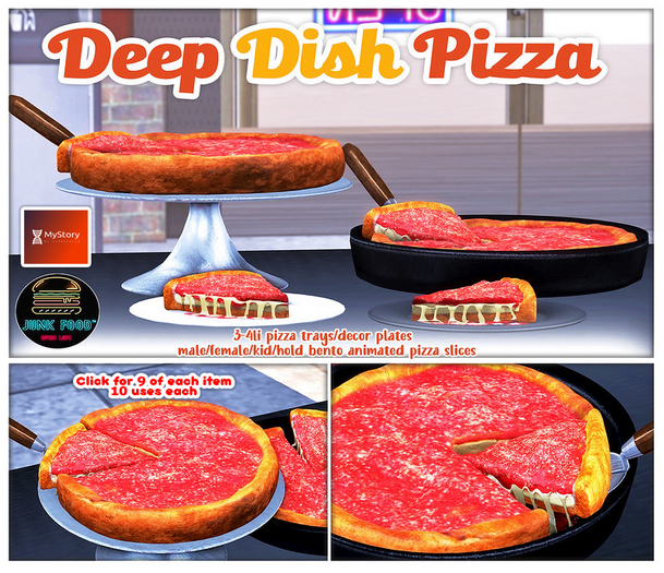 Second Life Marketplace - Junk Food - Deep Dish Pizza Mystory