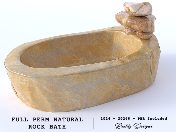 Second Life Marketplace - Full Perm Luxury Natural Rock Bath