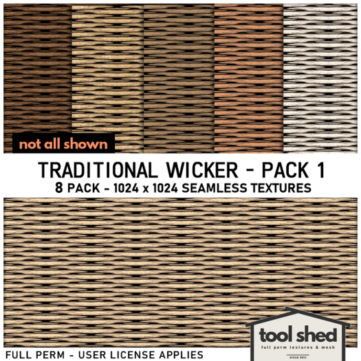 Second Life Marketplace - Tool Shed - Traditional Wicker - Pack 1
