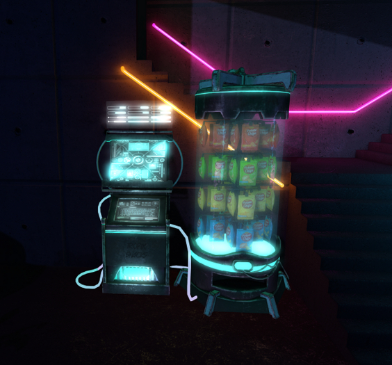 Second Life Marketplace - Cyber Neon- Animated Snacks Machine decor