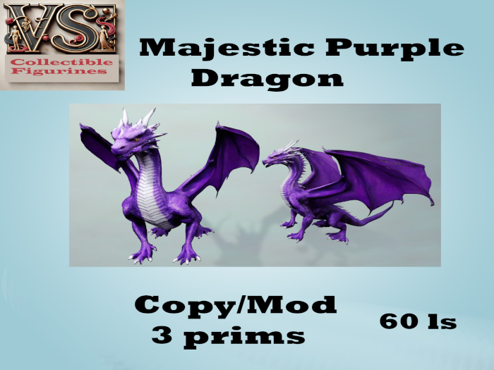 Second Life Marketplace - Majestic Purple Dragon Boxed
