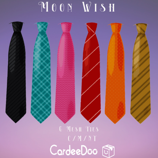 Second Life Marketplace - Moon Wish Mesh Ties (6) CardeeDoo