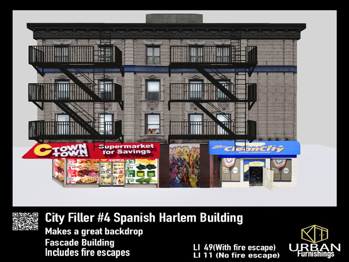 Second Life Marketplace - City Filler Building #4 - Spanish Harlem ...