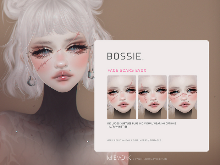 Second Life Marketplace - Bossie. face scars EVOX